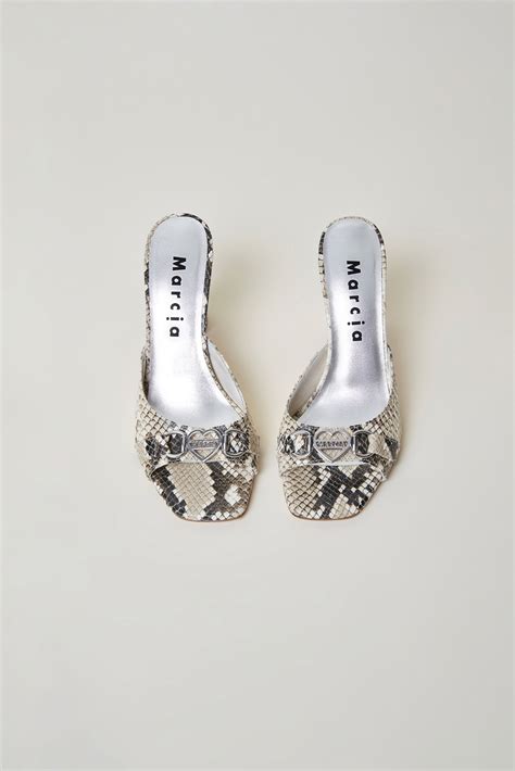 rita mule in python leather marcia wear