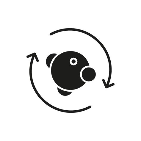 Atomic Structure With Arrows Indicating Motion Solid Icon Atom