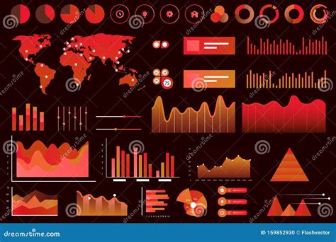 Set Of Vector Graphs And Diagrams For Infographics