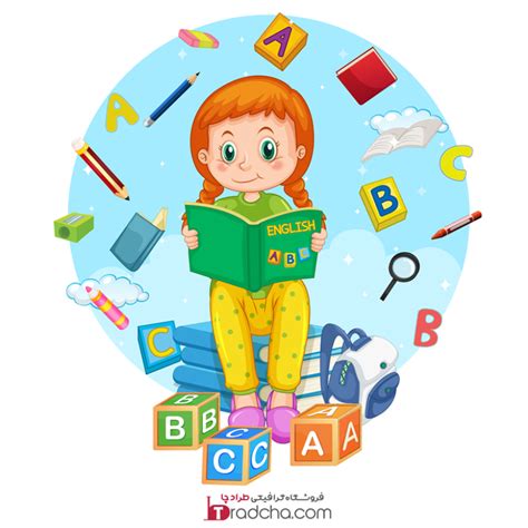 فایل دوربری شده دخترک کتابخوان پسوندpng