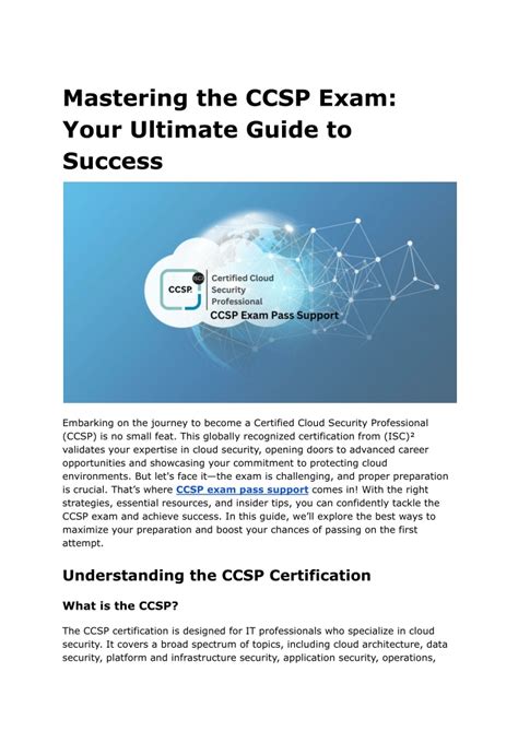 Ppt Mastering The Ccsp Exam Your Ultimate Guide To Success Powerpoint Presentation Id 13995449