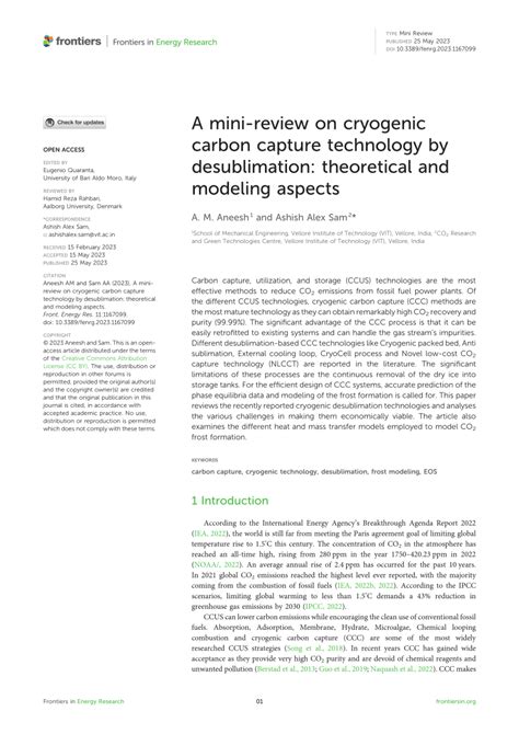Pdf A Mini Review On Cryogenic Carbon Capture Technology By Desublimation Theoretical And