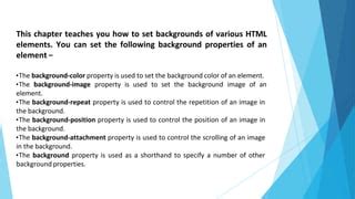 Css Backgrounds Pvgfcvhbgvfcvbhnmbhvghnbmbhgfvhbnmptx PPT