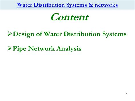 design and analysis of water distribution system pdf