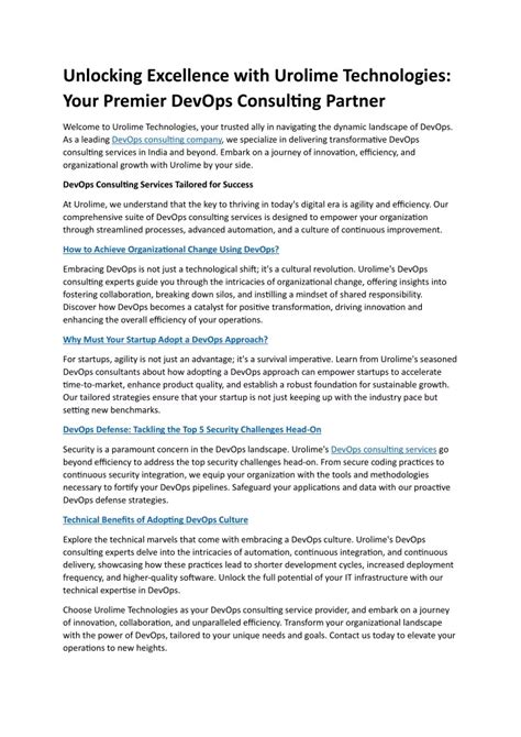 ppt unlocking excellence with urolime technologies your premier