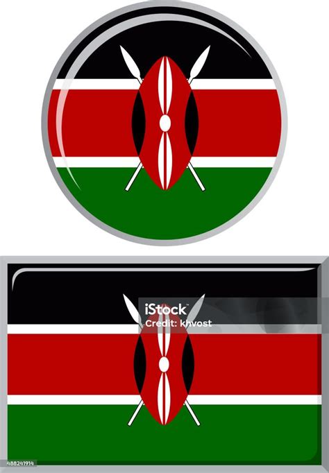 케냐 원형 사각형 아이콘크기 플랙 벡터 일러스트레이션 0명에 대한 스톡 벡터 아트 및 기타 이미지 0명 2015년 기