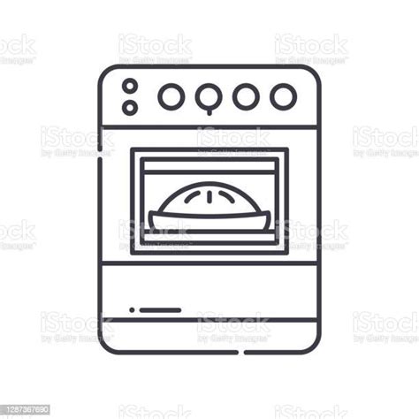 오븐 아이콘 선형 격리 된 그림 얇은 선 벡터 웹 디자인 기호 흰색 배경에 편집 가능한 스트로크와 개요 개념 기호 가열장치에 대한 스톡 벡터 아트 및 기타 이미지 Istock