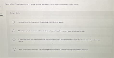Solved Which of the following statements is true of using | Chegg.com