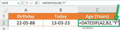 Excel Datedif Function Find Difference Between Dates 2023