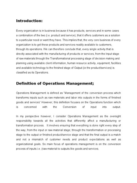 Operations Management Assignment 1 Pdf Operations Management Information
