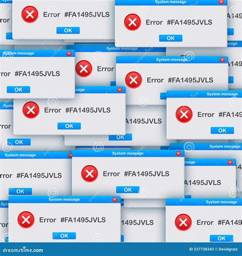 Vintage User Interface Critical Error Warning Message Vector Stock
