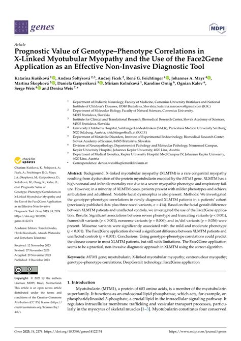 Pdf Prognostic Value Of Genotypephenotype Correlations In X Linked
