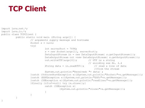 review communication via paired sockets one local and one remote ppt