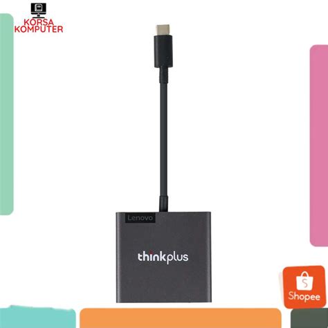 Jual USB Type C To HDMI 4K VGA 1080 Video Adapter Lenovo Thinkplus Original Lenovo Thinkplus