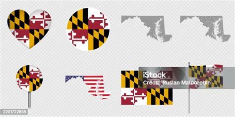 메릴랜드 주 깃발 및지도 아이콘 팩 벡터 일러스트 레이 션 0명에 대한 스톡 벡터 아트 및 기타 이미지 0명 관광 교육 Istock
