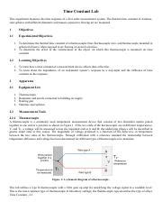 Understanding Time Constants In Measurement Systems Experiment Course Hero