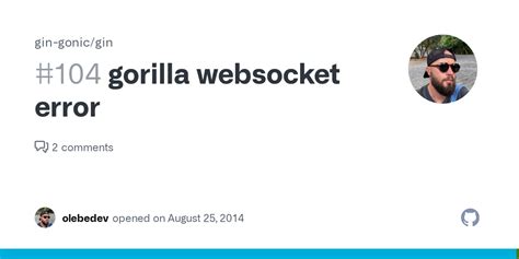 Gorilla Websocket Error Issue Gin Gonic Gin GitHub