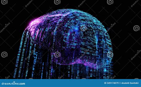 a unique representation of a digital brain made of blue and purple