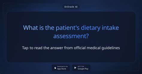 What Is The Patients Dietary Intake Assessment