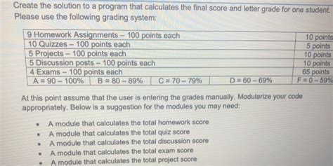 Solved Create The Solution To A Program That Calculates The