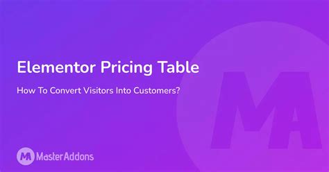 elementor pricing table to convert visitors into customers