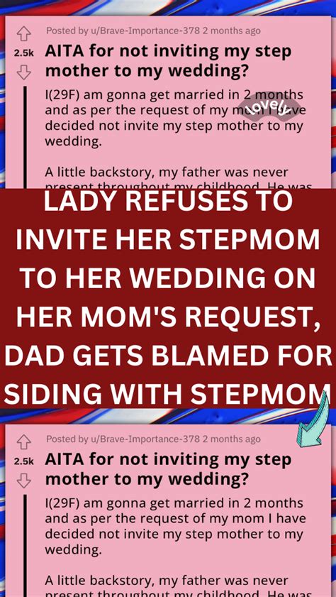 Lady Refuses To Invite Her Stepmom To Her Wedding On Her Mom S Request Dad Gets Blamed For