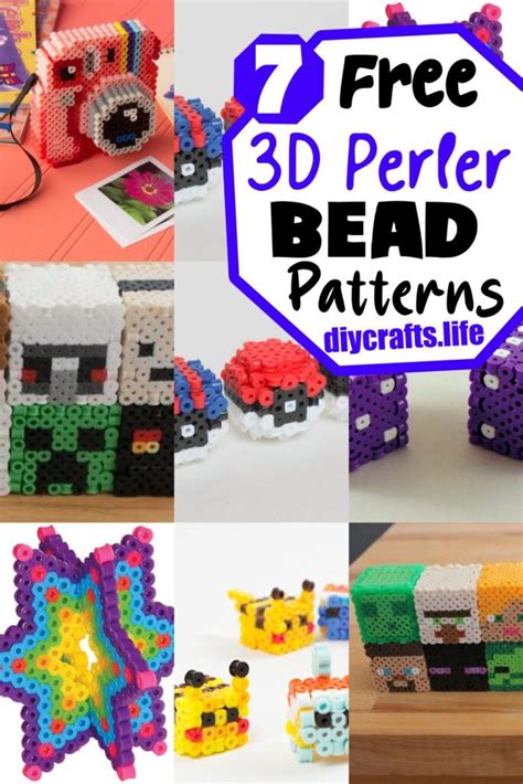 7 3d perler bead patterns free diy crafts