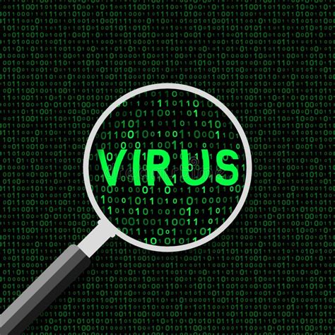 Computer Virus Under Magnifying Glass Stock Vector Illustration Of