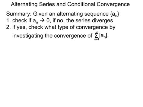 26 Alternating Series And Conditional Convergence X Pptx