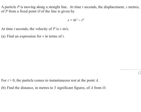 a particle p is moving along a straight line at time