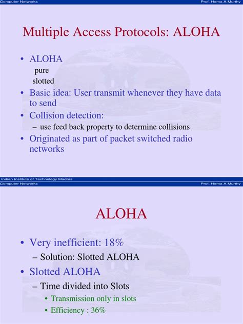 Lecture17 Aloha Ethernet Pdf Ethernet Computer Network