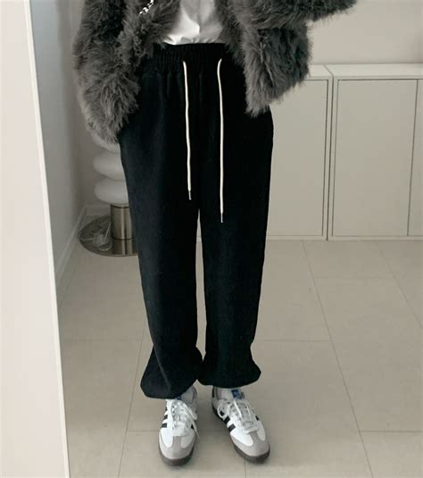 7컬러 양기모 하이웨스트 조거트레이닝 밴딩팬츠 어나더포유 에이블리