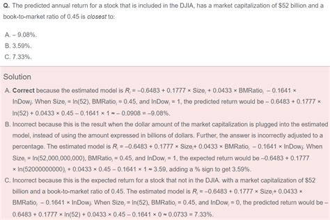 l2 mock b pm regression prediction r cfa