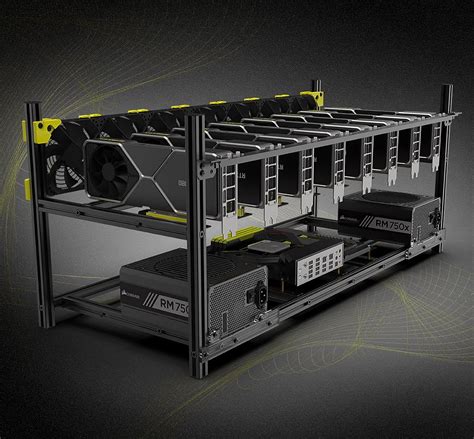Buy Bbaiy GPU Mining Case Aluminum Stackable Mining Rig Open Air Frame Holder Case With Fan