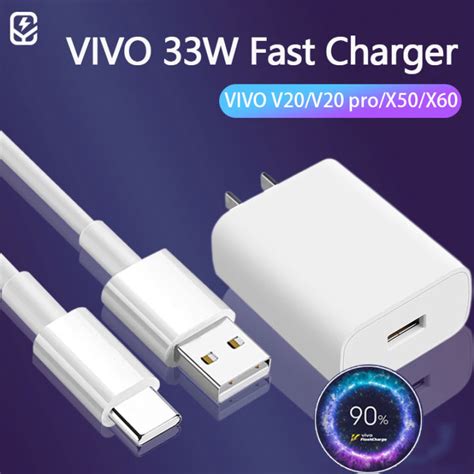 Vivo 33W Charger Vivo V20 Pro Quick Fast Charger Fast Charging Usb Cable Adapter For Type C Vivo