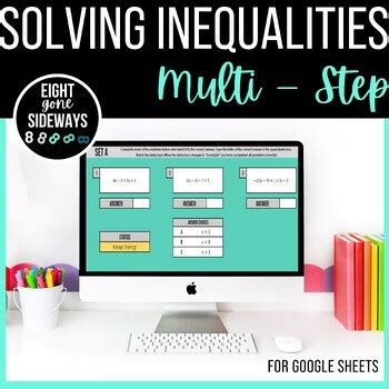 Solving Multi Step Inequalities Activity Digital Printable TPT