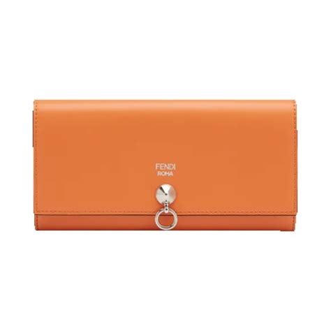 芬迪 Fendi 女士橙色长款皮夹小牛皮小型皮具 8m0251 Sme F0chg 小迈步海淘品牌官网