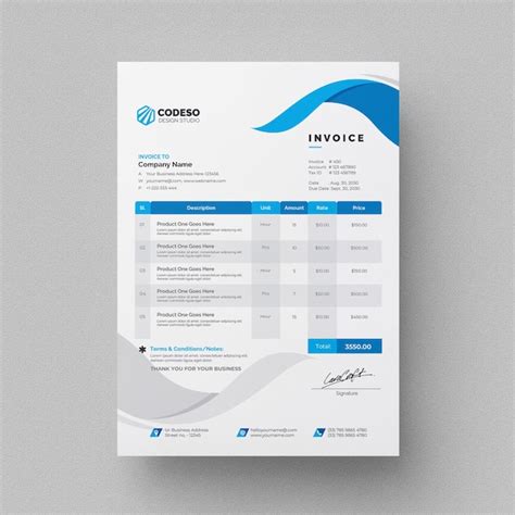 Premium PSD Simple Invoice Template Design