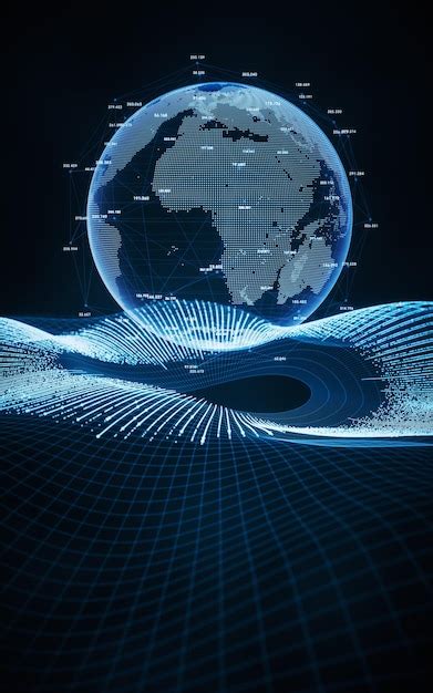 premium photo coding digital planet with big data concept 3d