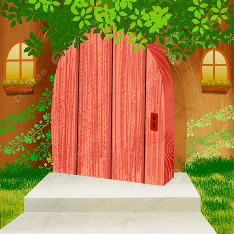 나무 요정 문 그림 배경 비밀 정원 요정 문 나무 예술 배경 일러스트 및 사진 무료 다운로드 Pngtree
