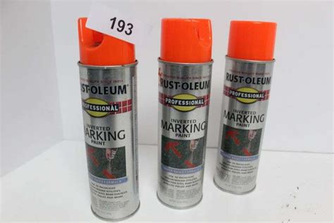 RUST OLEUM PROFESSIONAL INVERTED MARKING PAINT FLORESCENT ORANGE 15OZ Dallas Online Auction