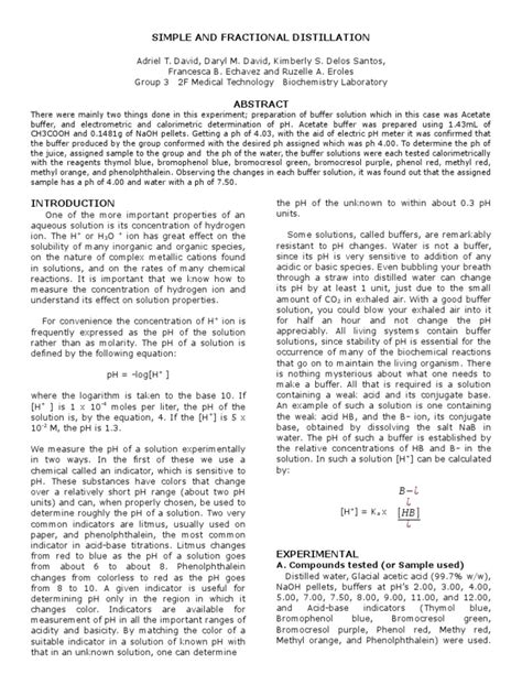 Ph Measurement And Buffer Preparation Expt1 Formal Report Pdf