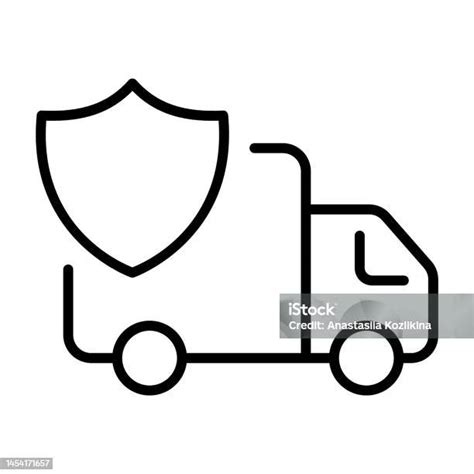 배달 밴 라인 아이콘입니다 음식 배달 안전한 세계 어느 곳으로나 공기로 빠른 배송 제품 주문 상품 배달 흰색 배경에 벡터 선 아이콘 검은색에 대한 스톡 벡터 아트 및 기타