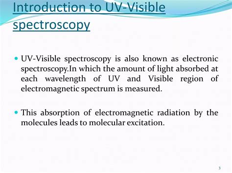 Applications Of Uv Visible Spectroscopy Pptx