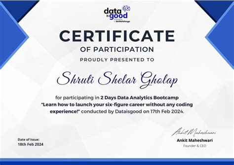 Dataanalytics Datascience Bootcampcompletion Continuouslearning Shruti Gholap