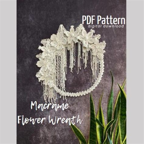 DIY Pattern Flower Wreath Set Of Written Macrame PDF Patterns Front Door Wreath DIY Macrame