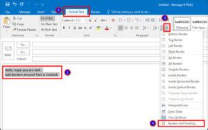 Add Border Around Text In Outlook Highlight Texts Quickly