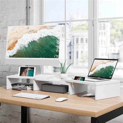 Dual Monitor Stand Pc Laptop Computer Screen Riser By Momentum