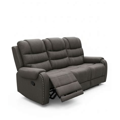 Living Reclinable Sofá 3 Cuerpos 2 Bergers Reclinable Gris Verona