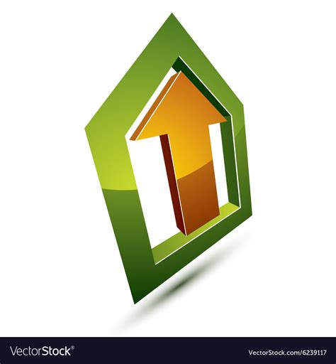 3d Abstract Symbol With An Arrow Business Growth Vector Image